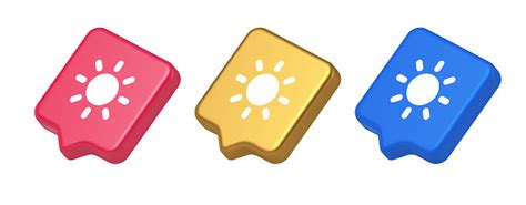 밝기 버튼 태양 빛 따뜻한 추위 대비 디지털 인터페이스 3d 현실적인 말풍선 아이콘 3차원 형태에 대한 스톡 벡터 아트 및 기타 이미지 3차원 형태 공란 그래픽