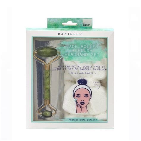Danielle Creations Beauty Tools Jade Roller And Plush Headband Set