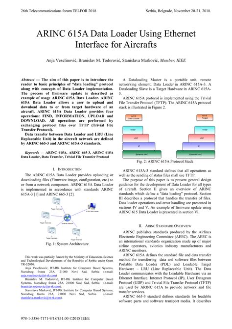 Pdf Arinc 615a Data Loader Using Ethernet Interface For Aircrafts