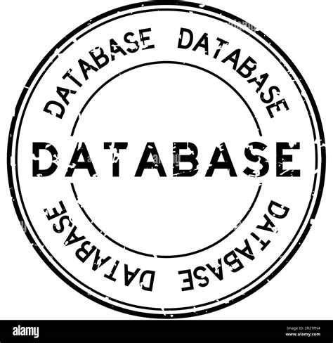 Grunge Black Database Word Round Rubber Seal Stamp On White Background