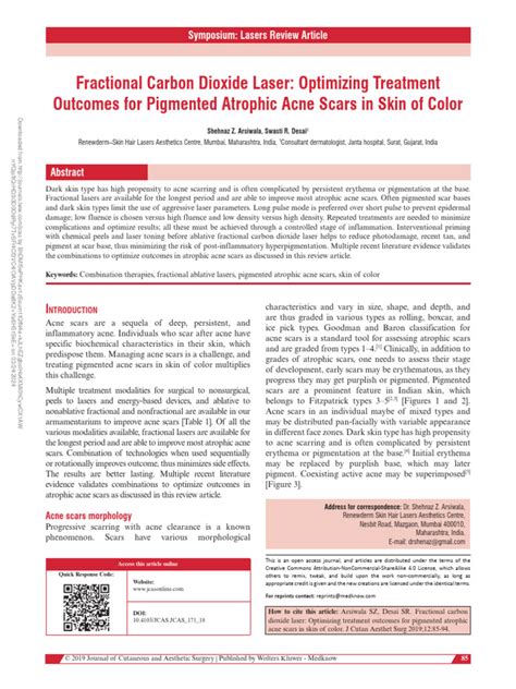 Fractional Carbon Dioxide Laser Optimizing3 Download Free Pdf Scar