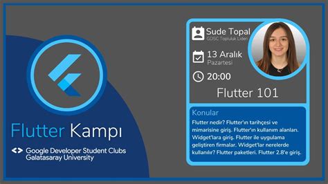 Flutter Kampı Flutter 101 Sude Topal YouTube