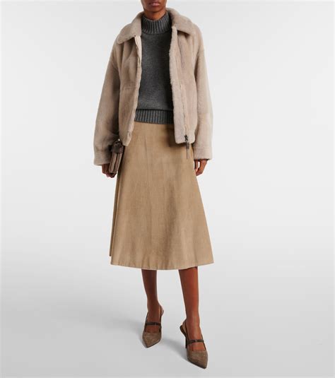 Cotton Midi Skirt In Beige Brunello Cucinelli Mytheresa