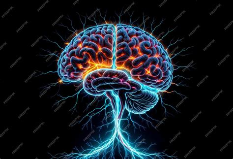 A Glowing Abstract Brainlike Structure With Colorful Branching Neural Pathways Against A Dark