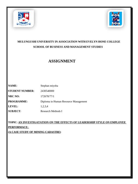 Research Mrthods I Assignment Plus Cover Page June To December 2024