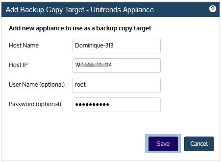Unitrends Backup Copy Targets