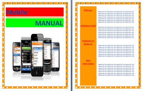 Mobile Phone User Manual Template Word Free Manual Templates