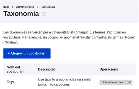 6 6 setting up a taxonomy capítol 6 configuració de l estructura