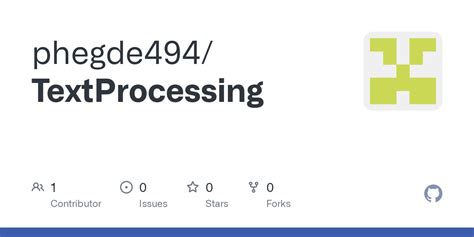 Github Phegde494textprocessing