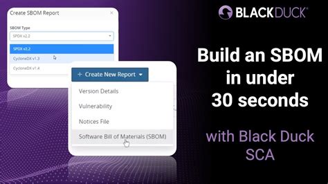 Build An Sbom In Under 30 Seconds With Black Duck Sca Black Duck Youtube