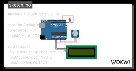 Potensiometer Led Red Wokwi Esp32 Stm32 Arduino Simulator