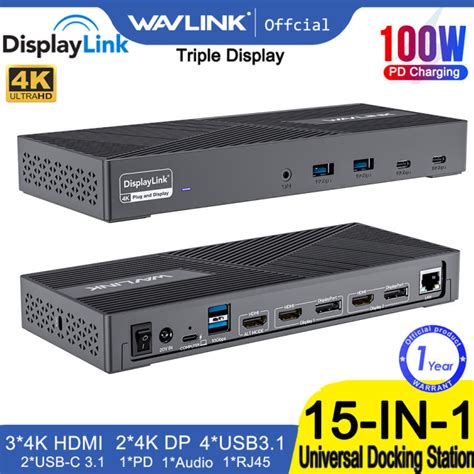 Wavlink 15 In 1 Usb C Docking Stationuniversal Laptop Triple 4k