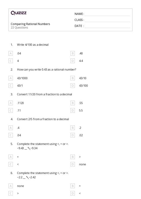 50 Comparing Numbers 11 20 Worksheets For 8th Year On Quizizz Free