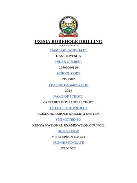 uzima borehole drilling system pdf operating system input output
