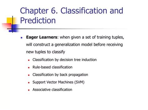 ppt chapter 6 classification and prediction powerpoint presentation id 6599589