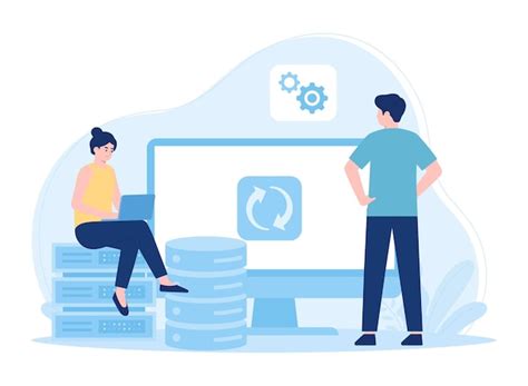 Premium Vector Big Data Management Concept Flat Illustration