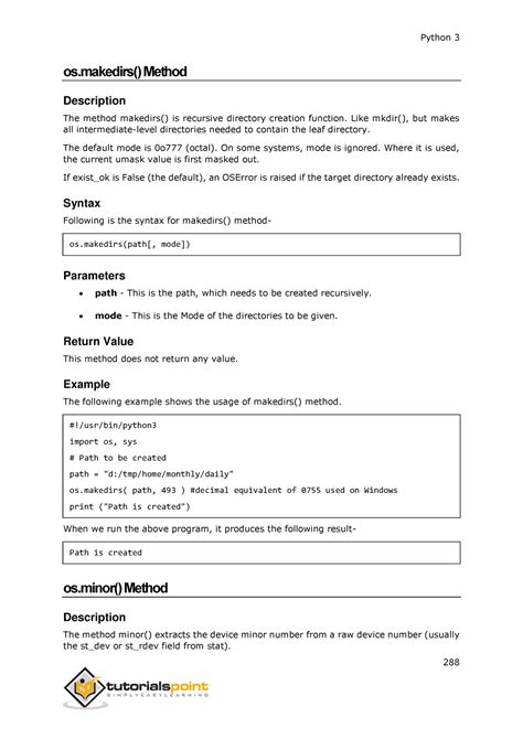 python tutorial 16 os method description the method makedirs is recursive directory