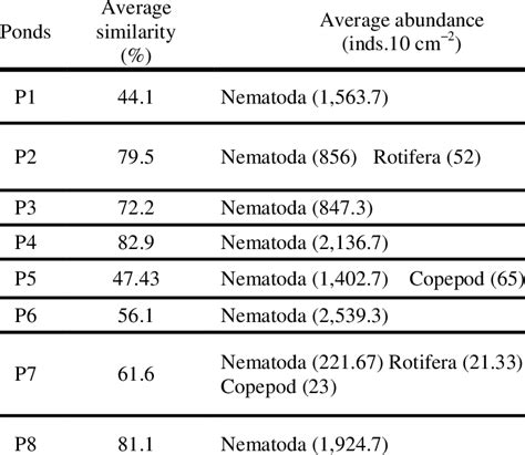 Similarity And Abundance Of Meiofaunal Communities Download Table