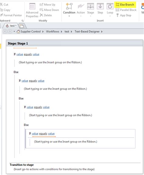 Limitations Or Guidelines Using If Else Loop In Sharepoint Designer