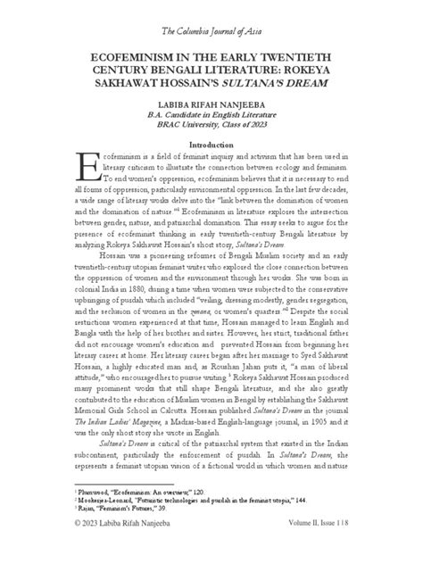 Ecofeminismintheearlytwentiethcenturybengaliliterature Pdf