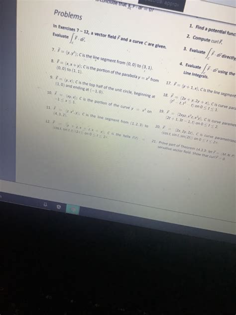 solved 1 find a potential funcu 2 compute curl f problems
