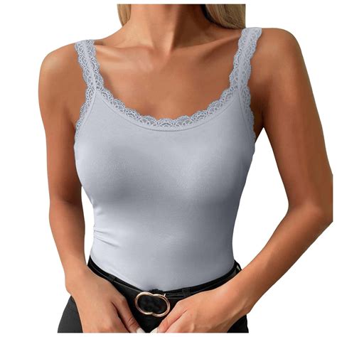 Redarer Wire Free Square Lace Neck Plus Size Camisoles For Womenwomen
