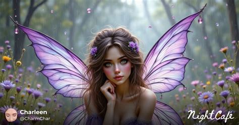Ethereal Punky Pixie In A Whimsical Purple Meadow Ai Art