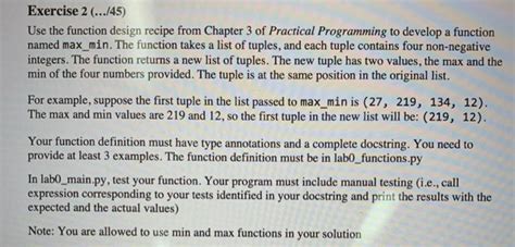 solved exercise 2 45 use the function design recipe