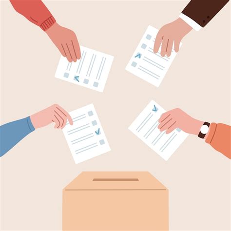 Premium Vector Election Concept Ballot Box People Putting Ballot