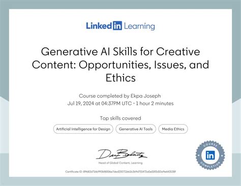 ekpa joseph on linkedin certificate of completion