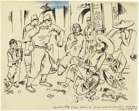 Japanese Soldiers Beating Up A Chinese Man Singapore 1942 Imperial