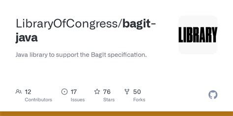 Github Libraryofcongressbagit Java Java Library To Support The