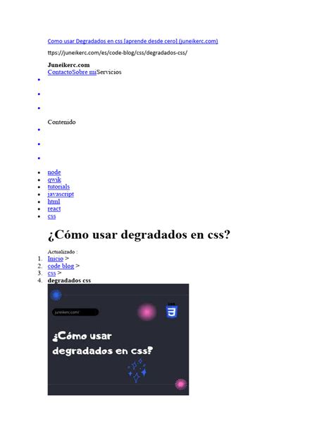 como usar degradados en css pdf color informática