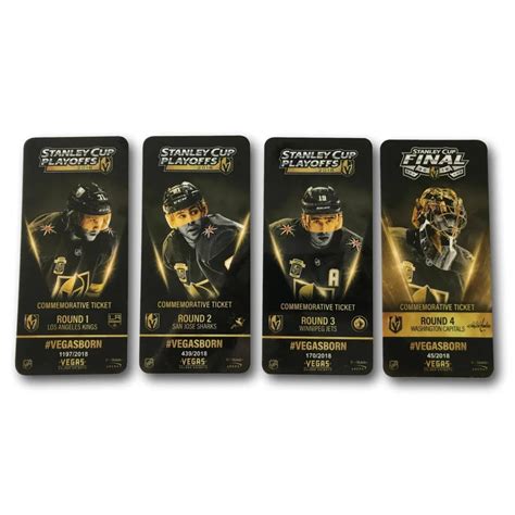 Vegas Golden Knights Commemorative Playoff Tickets Set D 2018 Kings