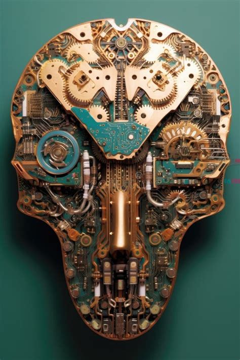 Brain Shaped Circuit Board Illustrating Artificial Intelligence Stock Illustration