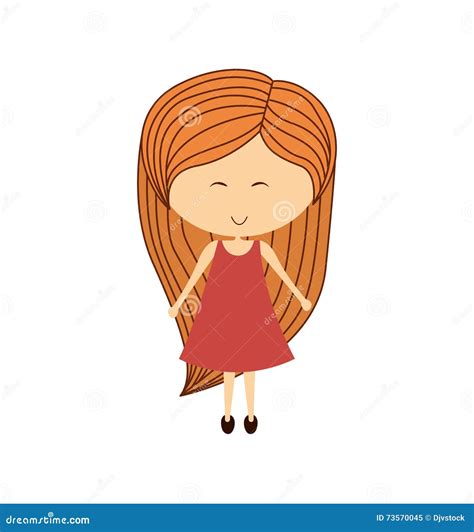 Cartoon Girl Long Hair