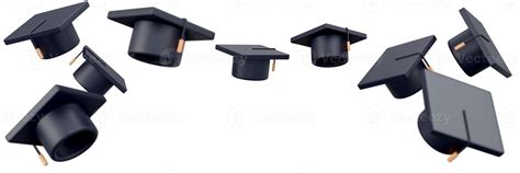 Graduation Caps In The Air