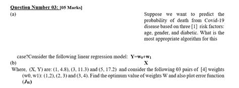 Solved Question Number 03 05 Marks A Suppose We Want To Chegg Com