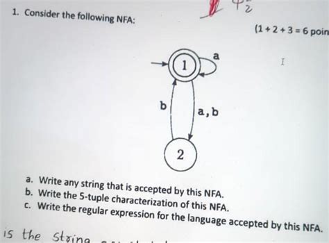 Solved 1 Consider The Following Nfa 1236 Poin A