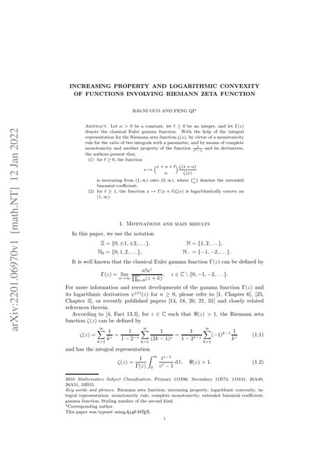 Pdf Increasing Property And Logarithmic Convexity Of Functions