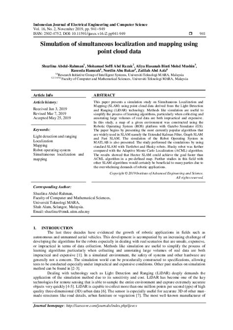 Pdf Simulation Of Simultaneous Localization And Mapping Using 3d