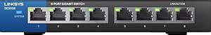 Amazon Com Linksys SE3008 8 Port Gigabit Ethernet Unmanaged Switch Computer Network Auto