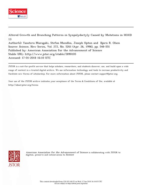 Pdf Altered Growth And Branching Patterns In Synpolydactyly Caused By