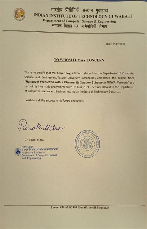 Aniket Roy On Linkedin Internship Iitguwahati