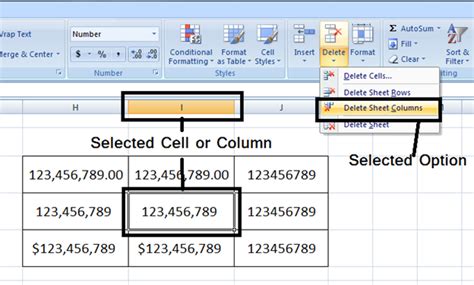 Delete Cell Column Rows And Sheet In Excel Excel Help