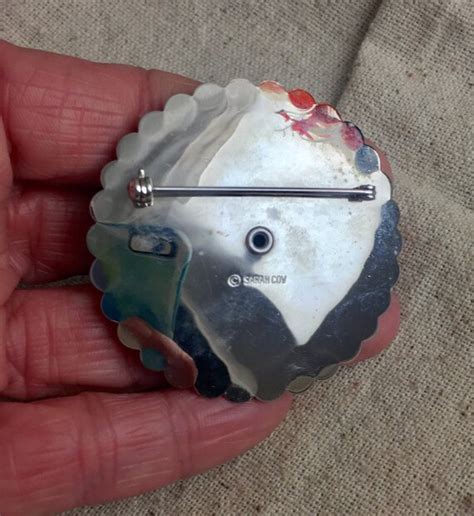 Sarah Coventry Vintage Sunburst Brooch Silver Tone B Gem