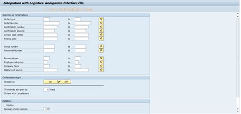 PW43 SAP Tcode Reorganize Interface File Transaction Code