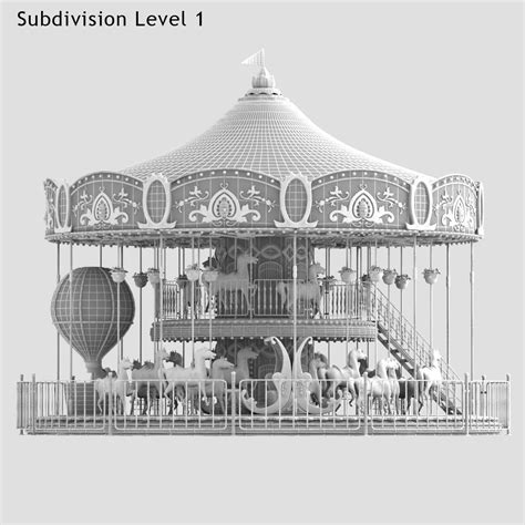 Carousel 02 Carrousel Elements Architecture Ride Amusem 3d Model