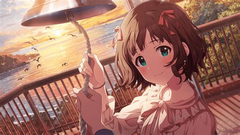 Safebooru Amami Haruka Brown Hair Dress Green Eyes Idolmaster Million