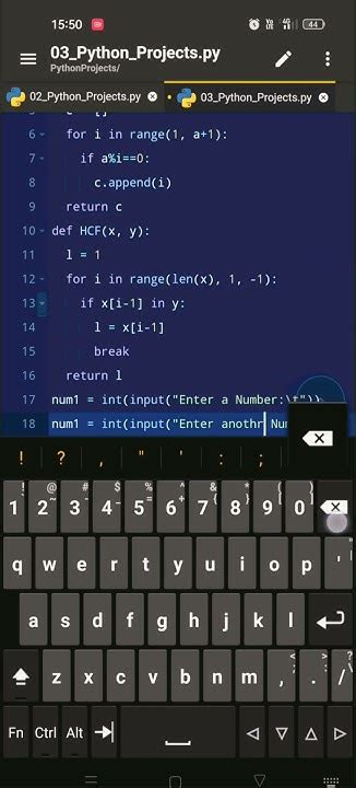 Python Projects 03 Hcf Of Two Numbers Codeinmobile Python Youtube